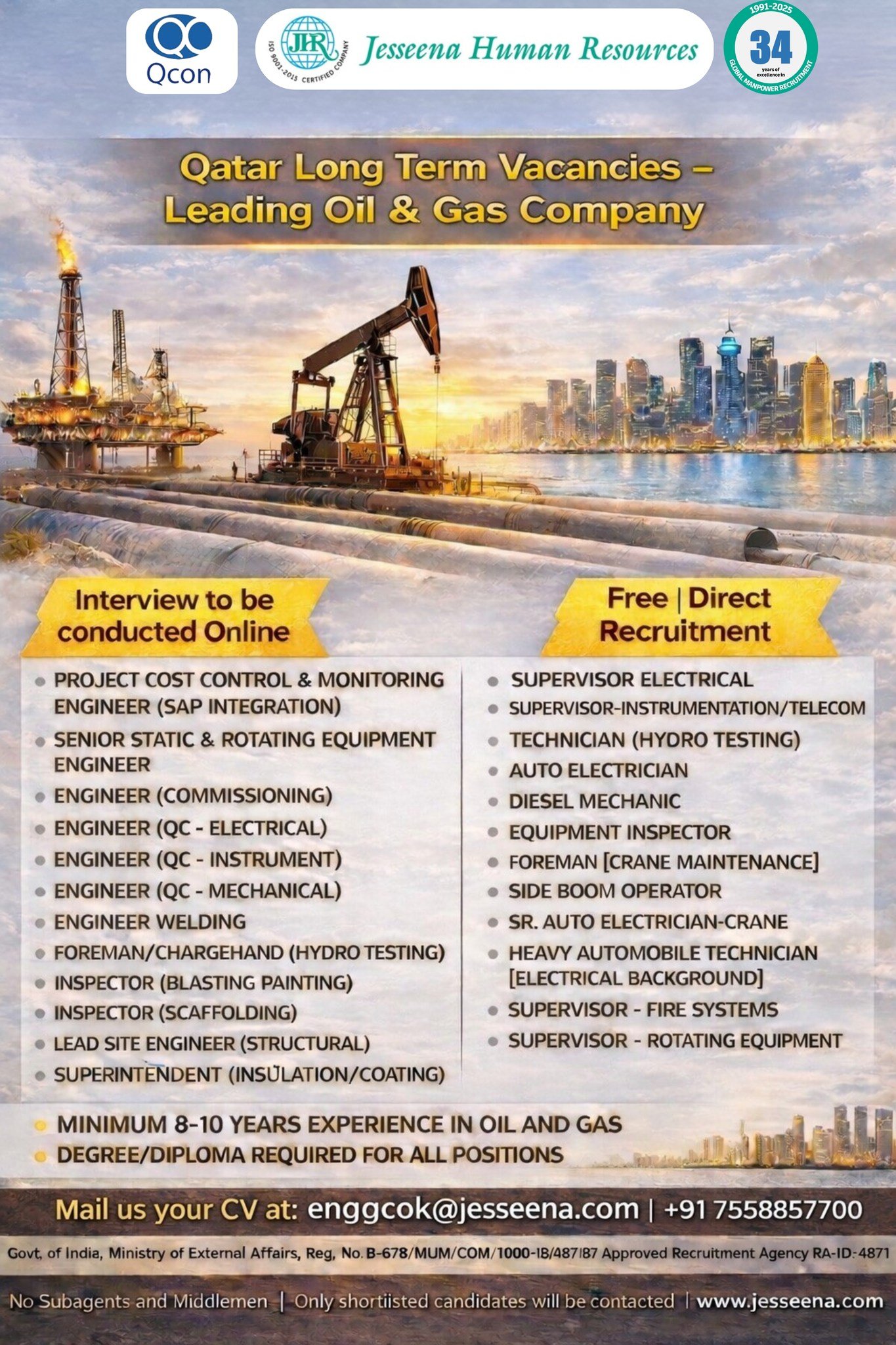 Qatar Long-Term Oil & Gas Jobs 2026 – Urgent Hiring for Leading Company ...